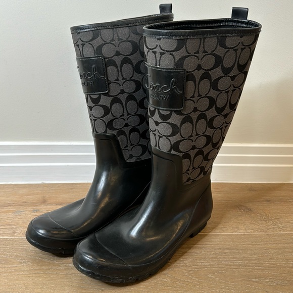 Coach | Shoes | Coach Signature C Rubber Rain Boots Size | Poshmark